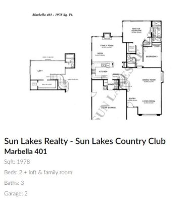 Sun Lakes Country Club Floorplans | Sun Lakes Realty